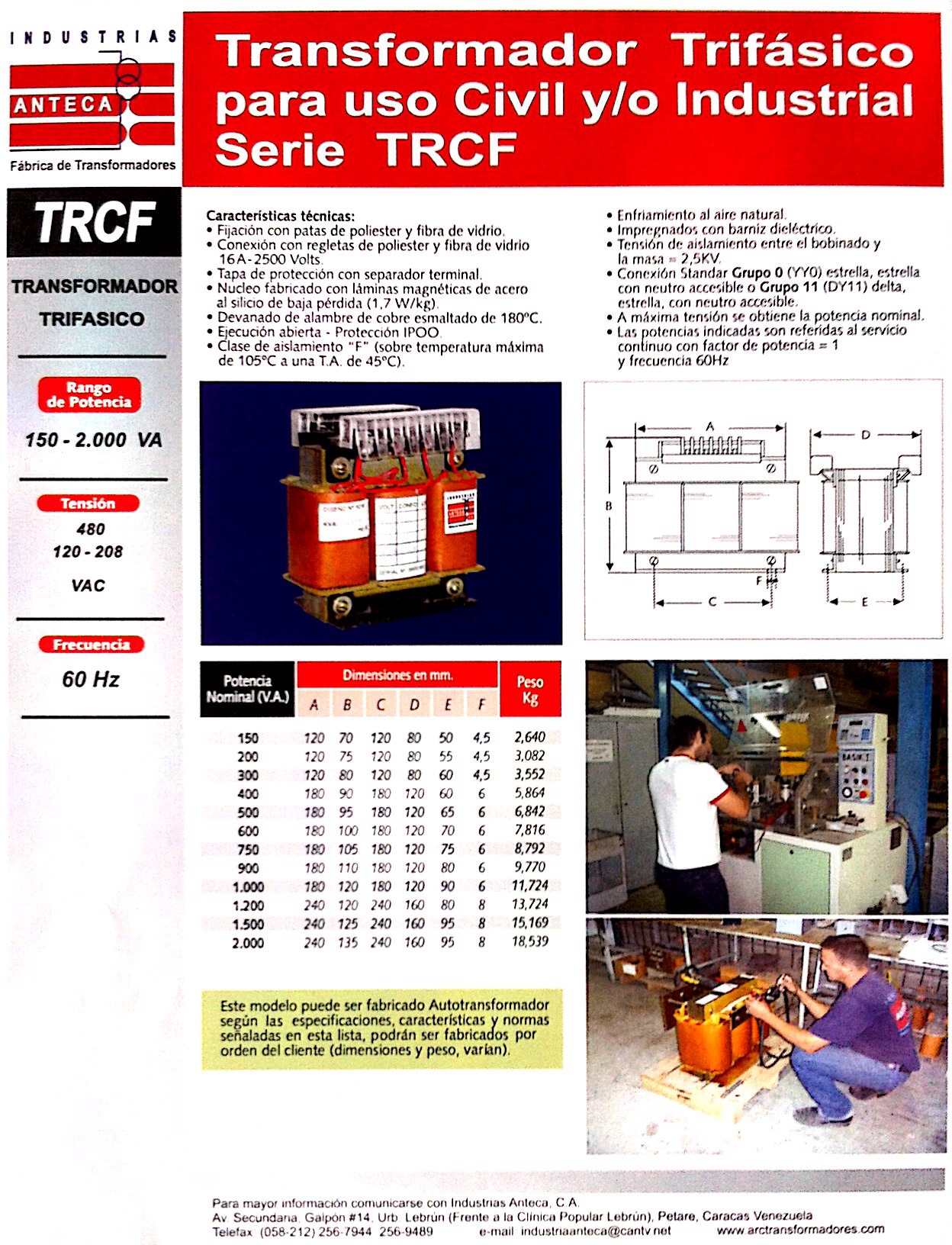 Transformador Trifásico Serie TRCF – Tutto di Pro